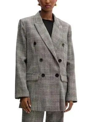 SILVIAN HEACH Double-breasted Check Blazer - Grey