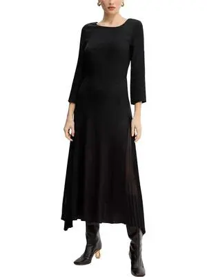 Karl Lagerfeld Pleated Midi Dress - Black