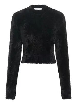 MARINE SERRE Fluffy-knit Crew-neck Sweater - Black