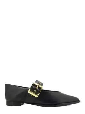 Schutz Buckle-detail Ballet Flats - Black