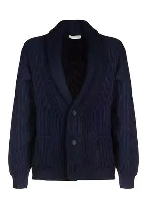 FILIPPO DE LAURENTIIS Shawl-collar Cardigan - Blue