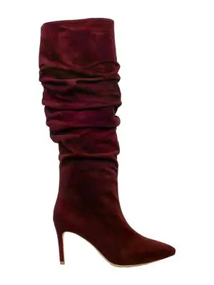 GINISSIMA 80mm Eva Slouchy Leather Boots - Red