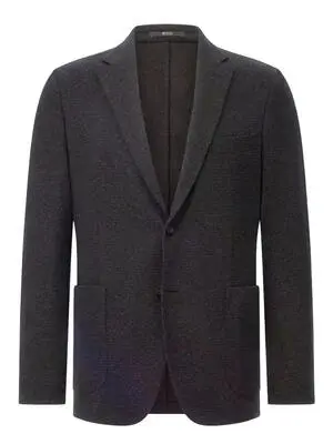Boggi Milano Micro-patterned Single-breasted Blazer - Blue