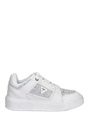 Guess Embellished Lace-up Sneakers - White