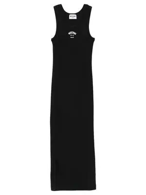 Moschino Logo-embroidered Maxi Dress - Black