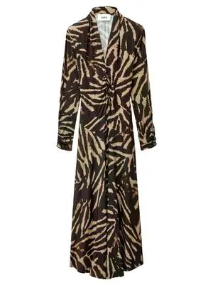 Ba&sh Zahirah Long-sleeve Midi Dress - Brown