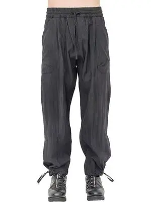 JAN JAN VAN ESSCHE Striped Drawstring Trousers - Grey