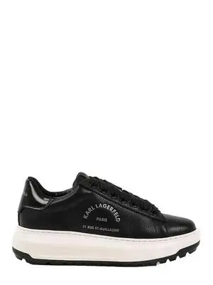 Karl Lagerfeld Kapri Logo Leather Sneakers - Black