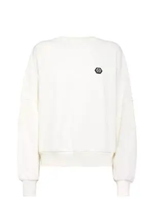 Philipp Plein Logo Round Neck Sweatshirt - White