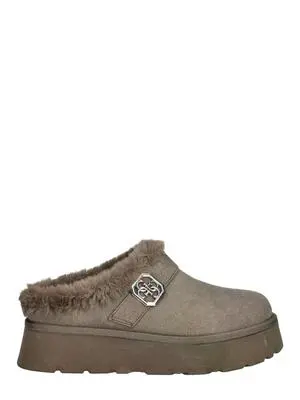 Guess Buckle-logo Platform Mules - Brown