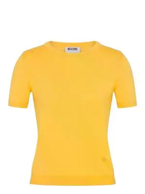 Moschino Logo-detailed Knit Top - Yellow
