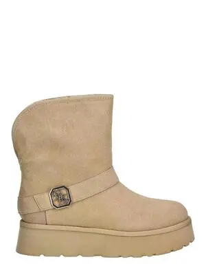 Guess 45mm Buckle-logo Strap Ankle Boots - Neutrals