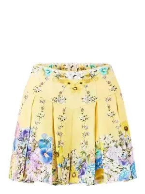 Camilla Darling Buds Pleated Shorts - Yellow