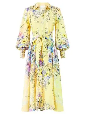 Camilla Darling Buds Midi Shirt Dress - Yellow