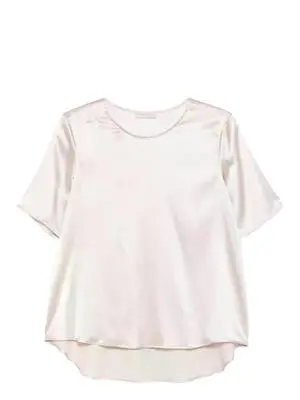 PUROTATTO Short-sleeve Round-neck Blouse - Neutrals