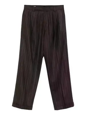 KAPTAIN SUNSHINE Pinstriped Cuffed Trousers - Brown