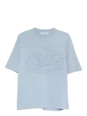 Iceberg Embroidered Cotton T-shirt - Blue