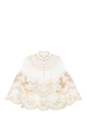 Zimmermann Wanderlust Button Embroidery Blouse - Neutrals