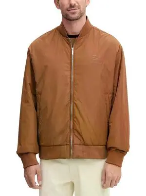 Karl Lagerfeld Logo-embroidered Bomber Jacket - Brown
