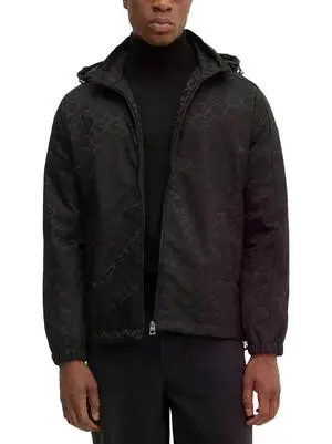 Guess Monogram-pattern Hooded Jacket - Black