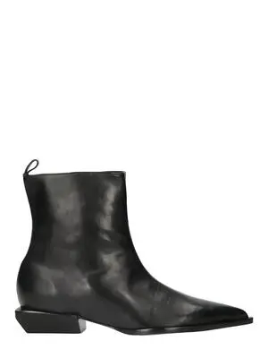 Schutz Leather Ankle Boots With Side-zip - Black