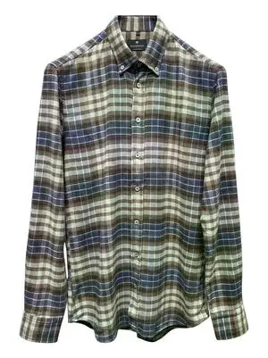 BASTONCINO Buttoned Checked-pattern Shirt - Blue