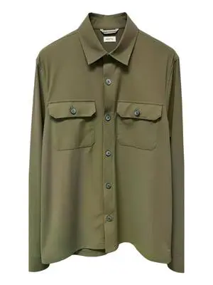 DISTRETTO 12 Buttoned Pocket Shirt Jacket - Green
