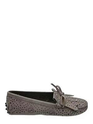 TOD'S Laser-cut Loafers With Tassels - Grey