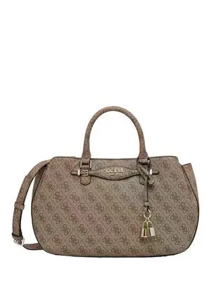 Guess Monogram Padlock Tote Bag - Neutrals