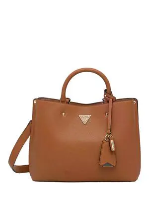 Guess Logo-detail Top Handle Tote Bag - Brown