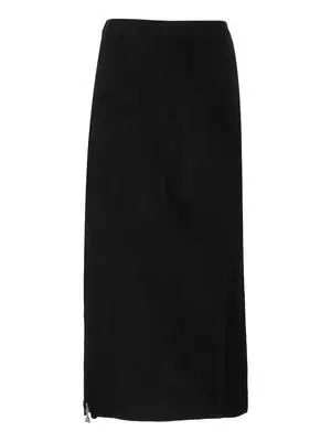 Patrizia Pepe Ribbed Knit Midi Skirt - Black