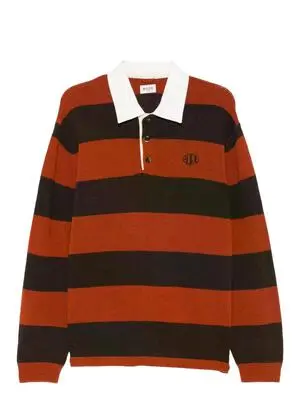 BODE Striped-collared Polo Shirt - Brown