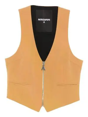 Patrizia Pepe V-neck Sleeveless Vest - Neutrals