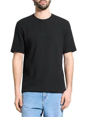 Theory Delroy In Studio T Jacquard Relaxed Fit Tee - Black