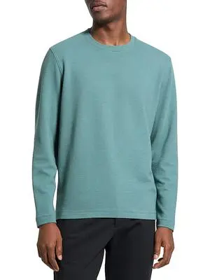 Theory Delroy In Studio T Jacquard Relaxed Fit Long Sleeve Tee - Dark Feldsapr Green