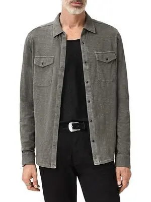 John Varvatos Arvon Knit Western Shirt - Seal Grey