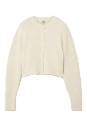 SIR. Tropicana Cropped Cotton-blend Bouclé Cardigan - Neutrals