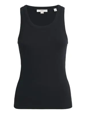 Vince Ribbed Tank Top - Black