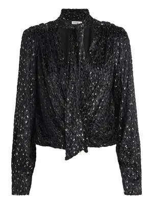 Simkhai Kayliegh Pussybow Blouse - Black