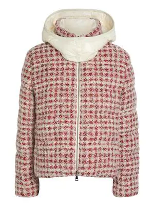 Moncler Plaid Padded Tweed Jacket - Purple Other