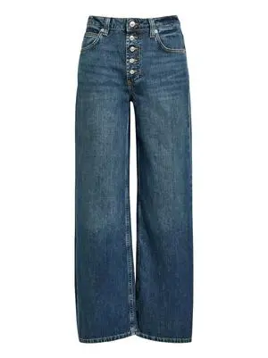 Free People Nia Wide-leg Denim Jeans - Light Blue