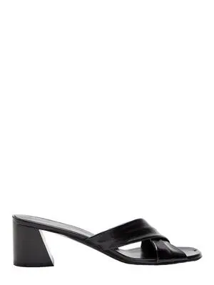 Khaite Liria 55 Leather Mules - Black
