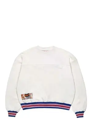 PDF Striped-detail Sweatshirt - White