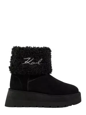 Karl Lagerfeld Skylar Signature-detail Platform Boots - Black