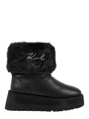 Karl Lagerfeld Skylar Faux-fur Platform Boots - Black