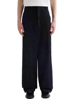JIL SANDER Belt-loops Cotton Trousers - Blue