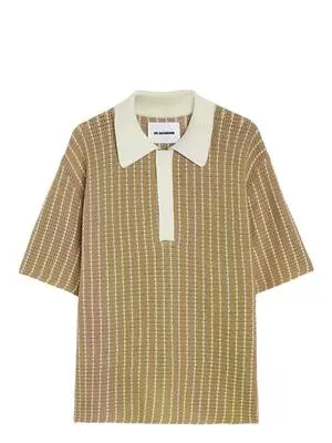 JIL SANDER Striped-pattern Polo Shirt - Brown