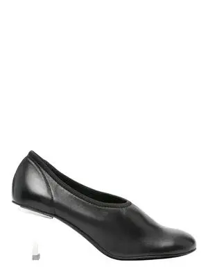 NICOLE SALDANA Sculpted-heel Leather Pumps - Black
