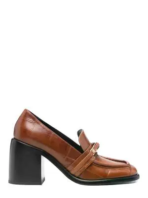 SERGIO ROSSI 85mm Block-heel Pumps - Brown