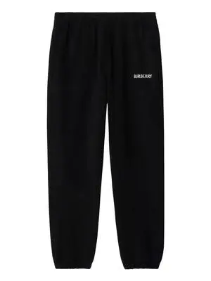 Burberry Logo Cotton Track Pants - Black